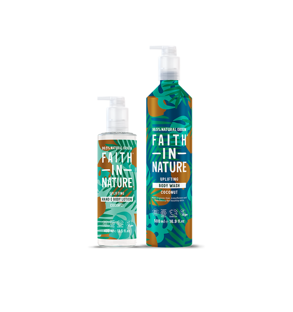 Coconut Aluminium Body Wash & Lotion Set | Faith In Nature