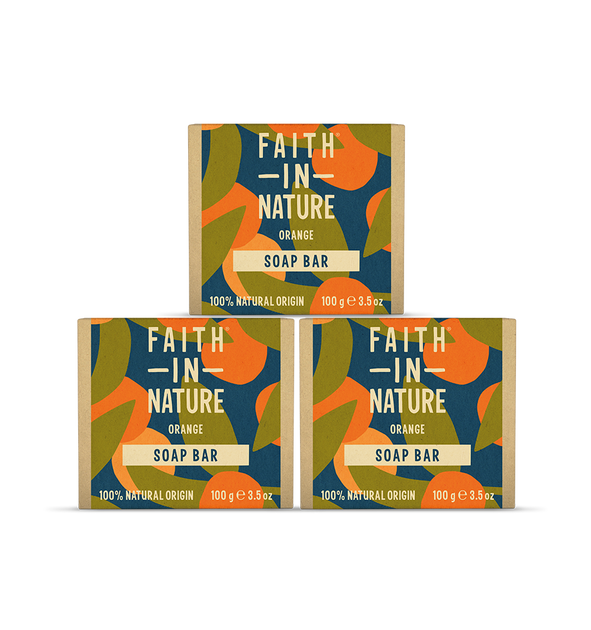 3 x Natural Orange Hand Soap | Plastic Free | Faith In Nature